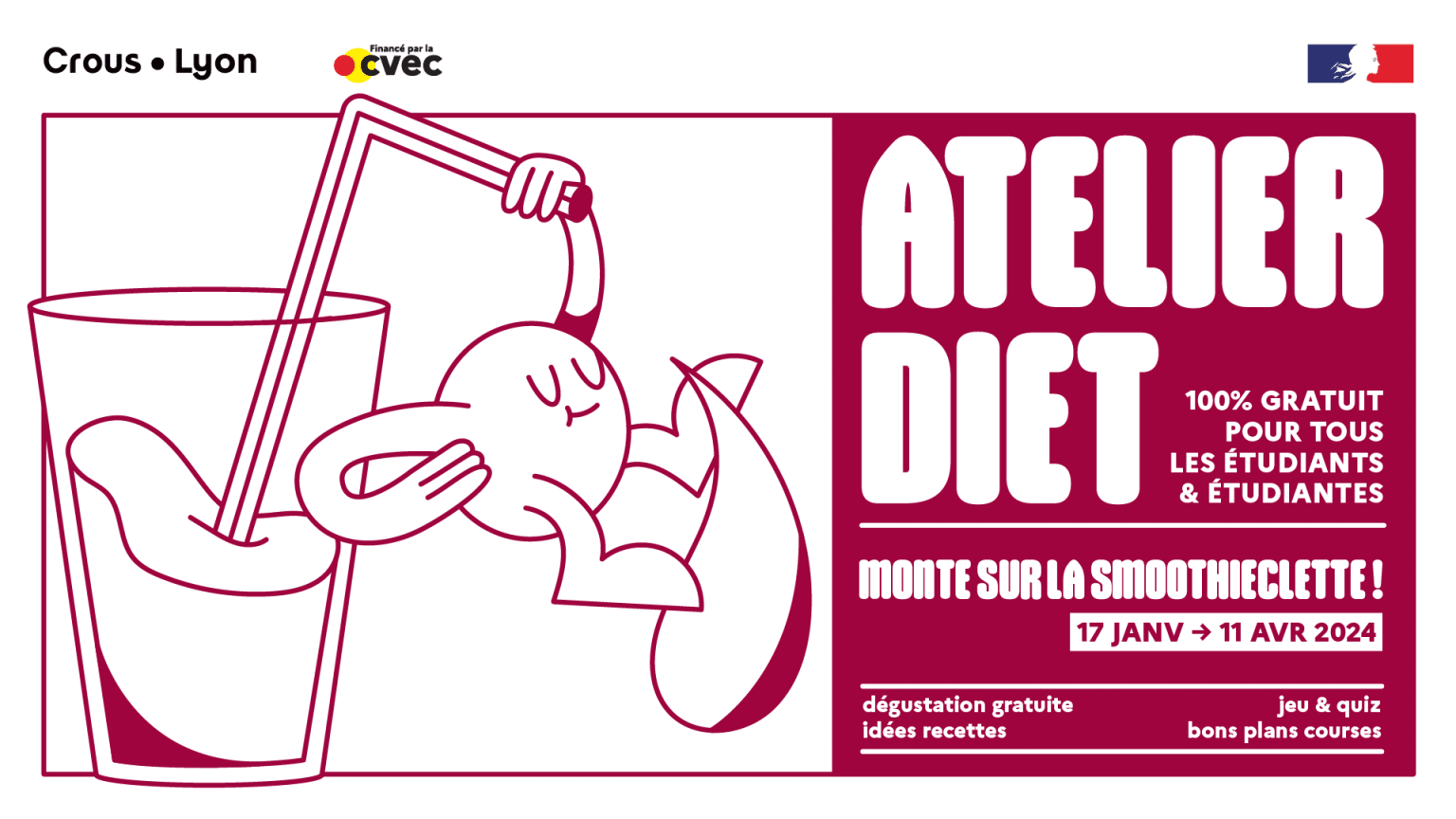 Atelier diet à Roanne - Monte sur la smoothieclette - Crous Lyon